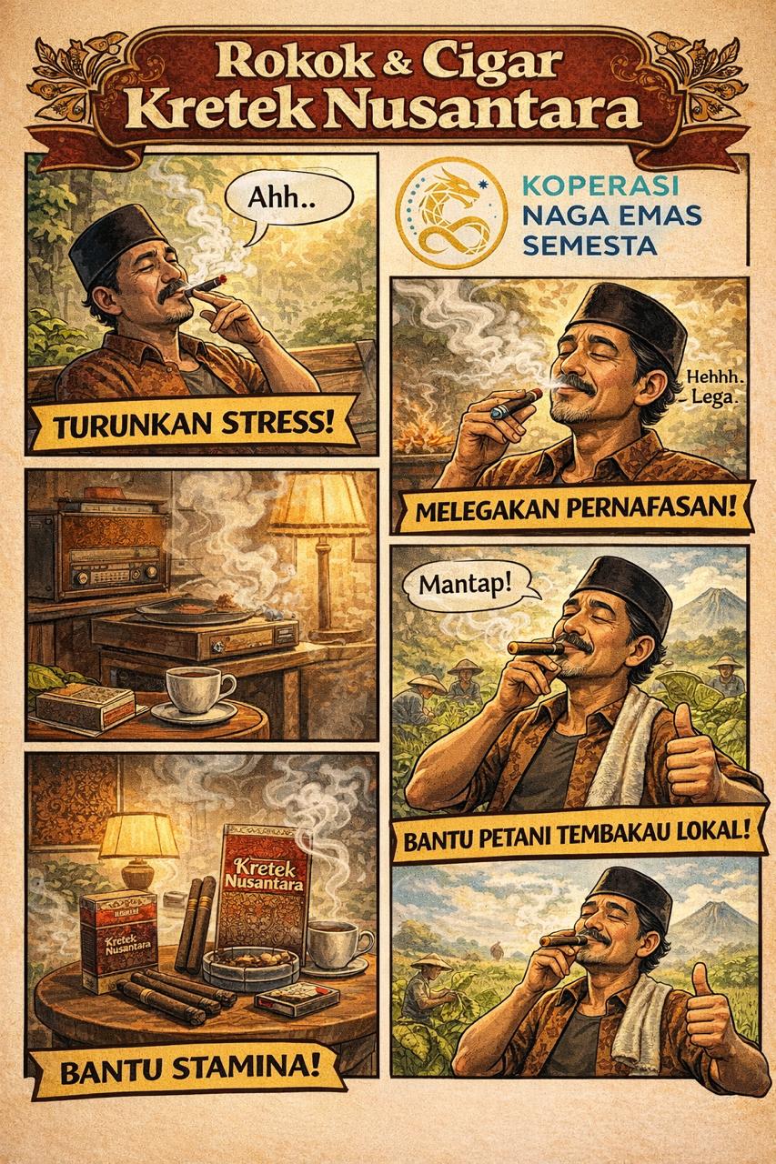 Rokok dan Cigar Kretek Nusantara NES – Naga Emas Semesta